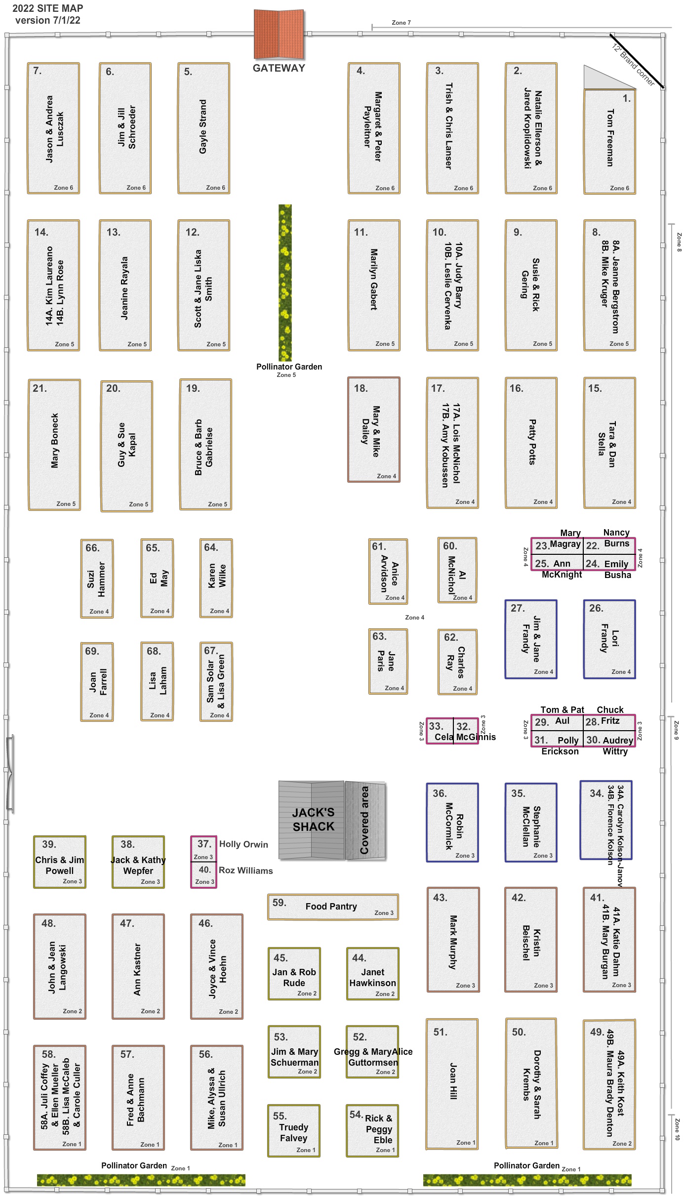 Gardeners Plot Map • GROW! Manitowish Waters Community Garden